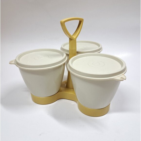 Tupperware | Kitchen | Tupperware Vintage Condiment Caddy Set Almond ...